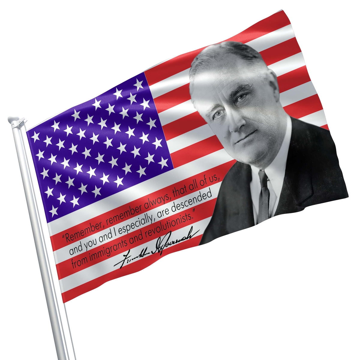USA Presidents Franklin D. Roosevelt / John F. Kennedy Flag Banner ...