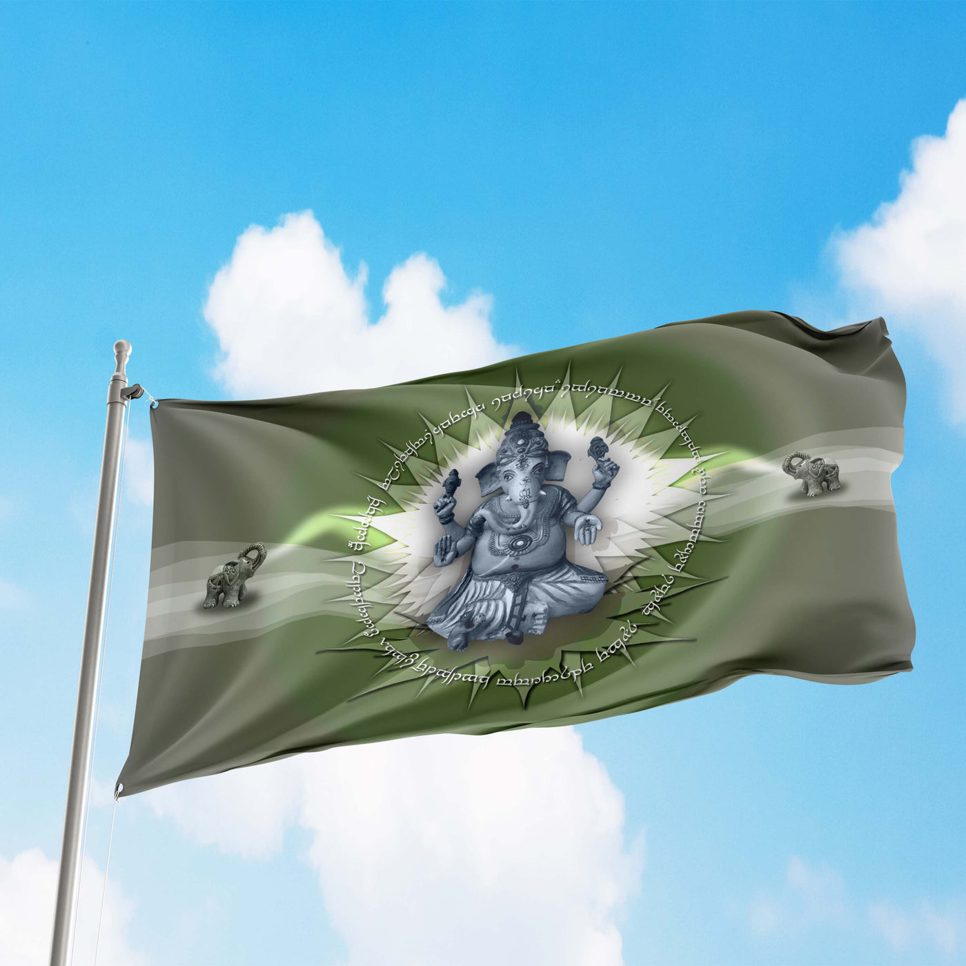 Buddhism Budda Ganesha Ganesh Ganapati Flag Banner — Apedes Flags And ...