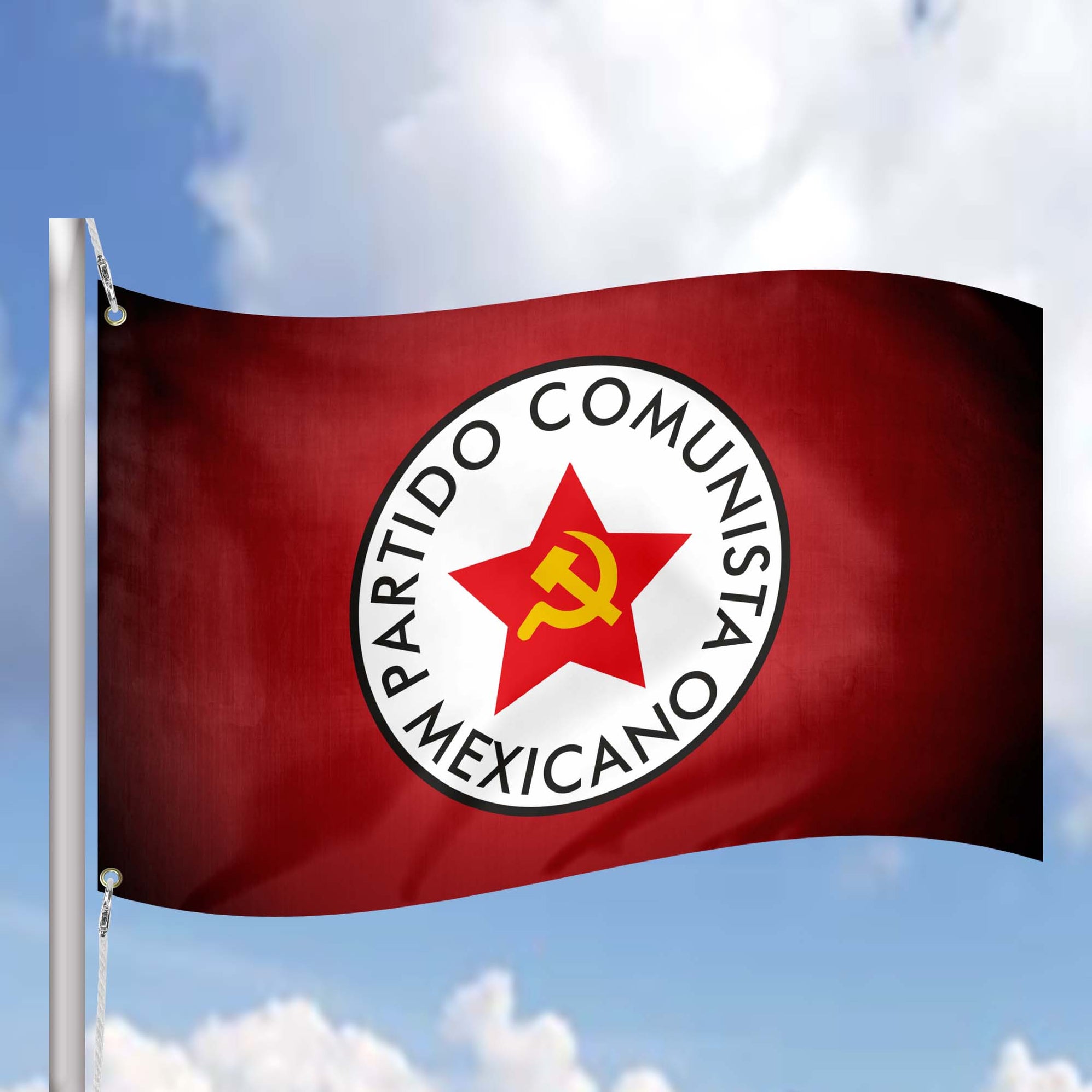 Mexican Communist Party Mexico Flag Banner — Apedes Flags And Banners