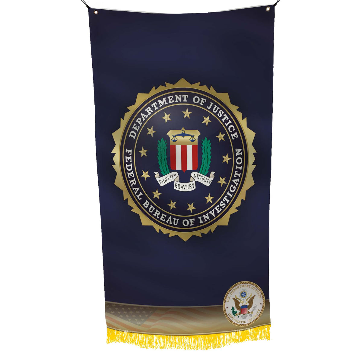 DOJ FBI Federal Bureau of Investigation Undercover Program Flag Banner ...