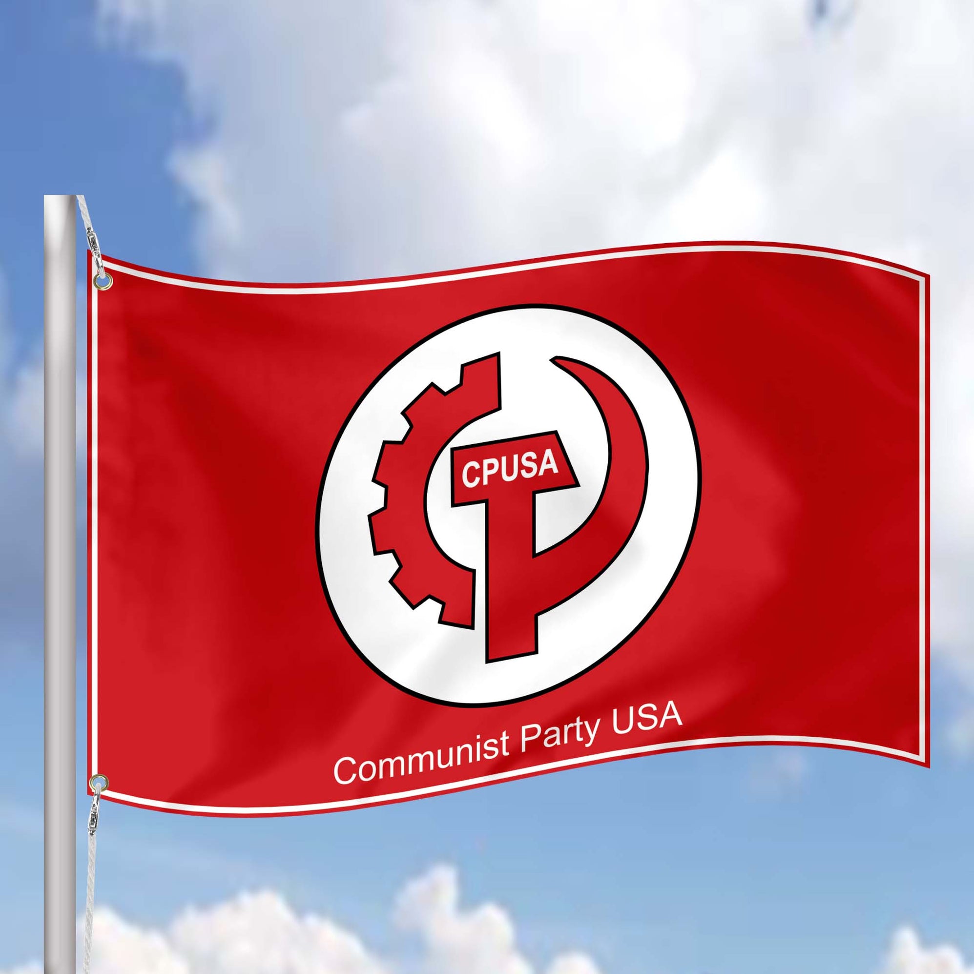 CPUSA Communist Party USA Garage Hangar Flag 3x5 — Apedes Flags And Banners