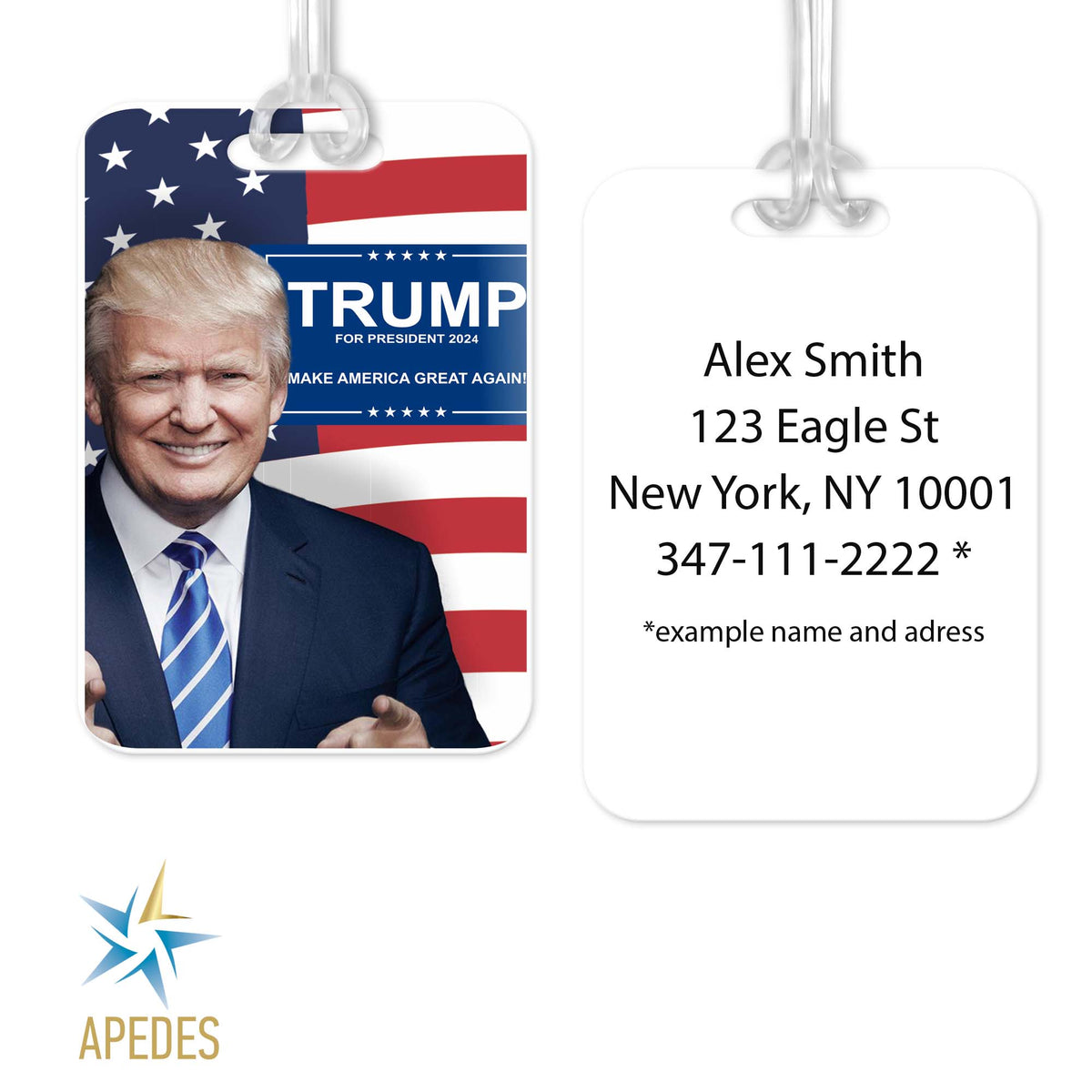 Donald Trump 2024 President Rectangle Luggage Tag — Apedes Flags And ...