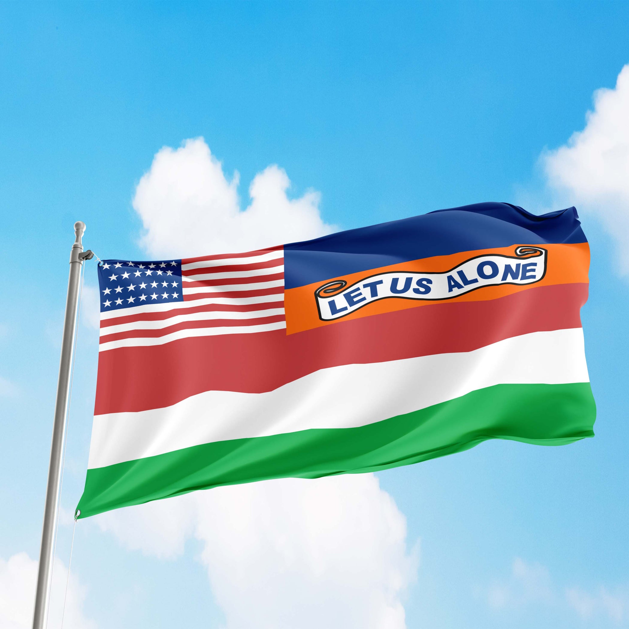 Mosely Flag of Florida (1845) Let Us Alone Flag Banner — Apedes Flags ...