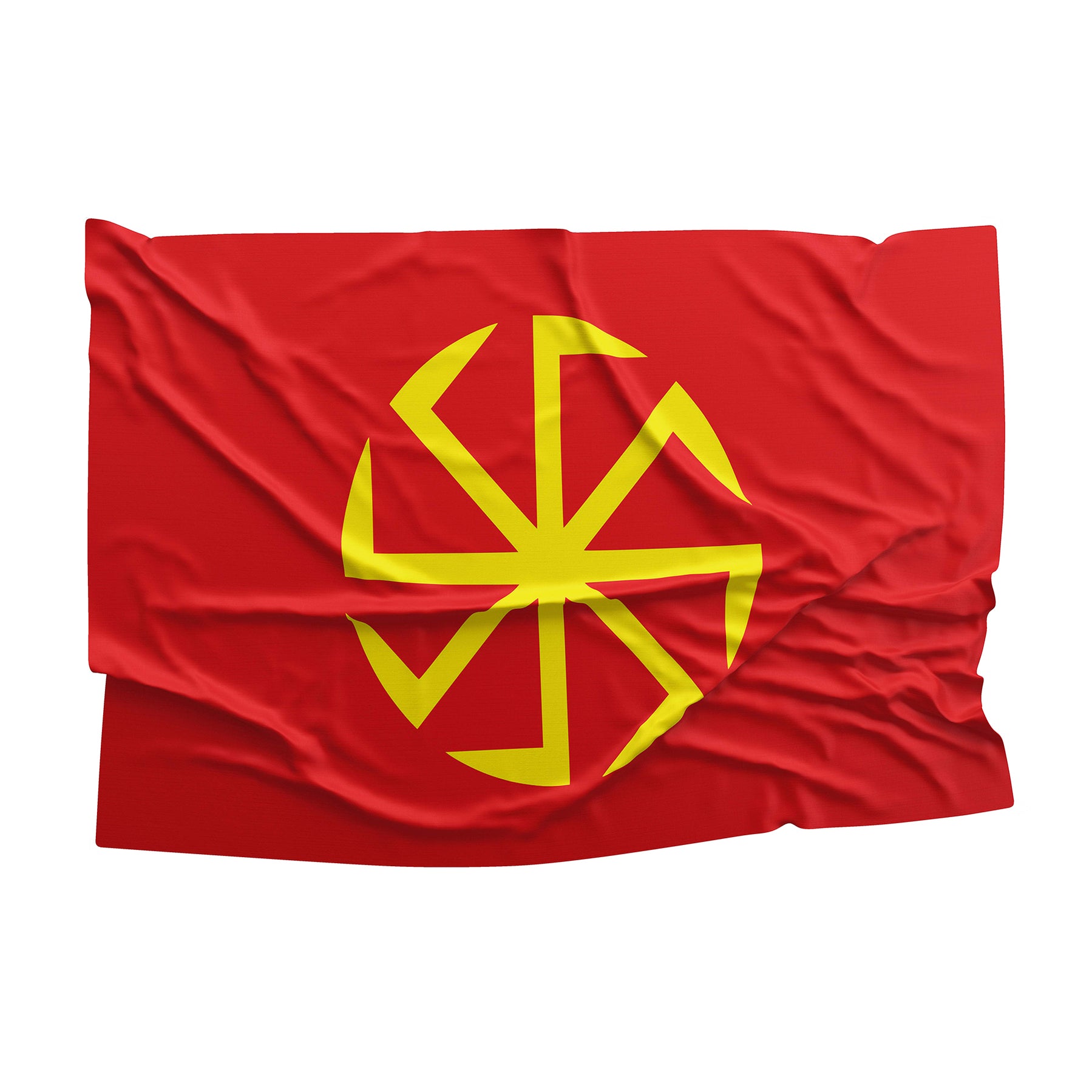 Slavic Symbols Gods Kolovrat Flag Banner — Apedes Flags And Banners